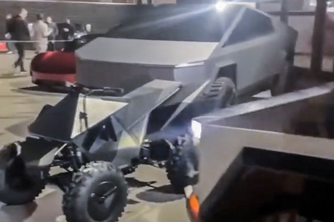 Tesla Cybertruck, Roadster, and ATV Gatecrash Private Party