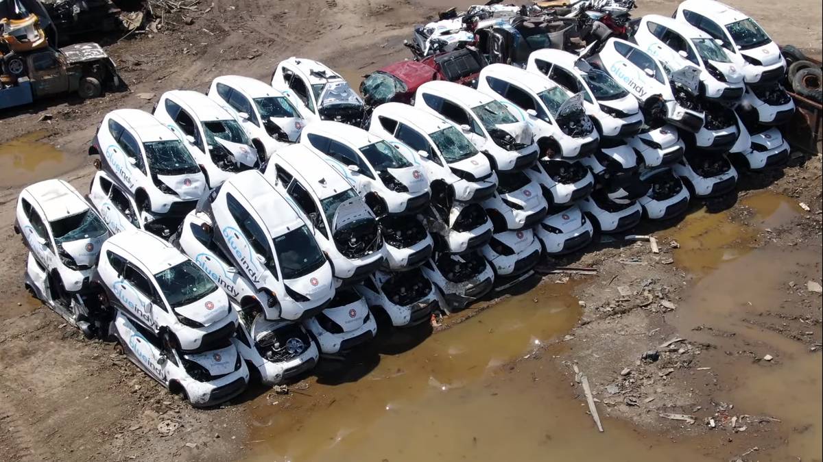 City Sends Dozens Of EVs Straight To The Crusher