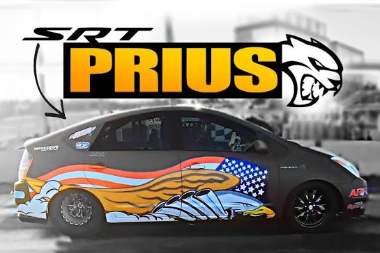 Watch A Hellcat-Powered Toyota Prius Destroy A Challenger Hellcat
