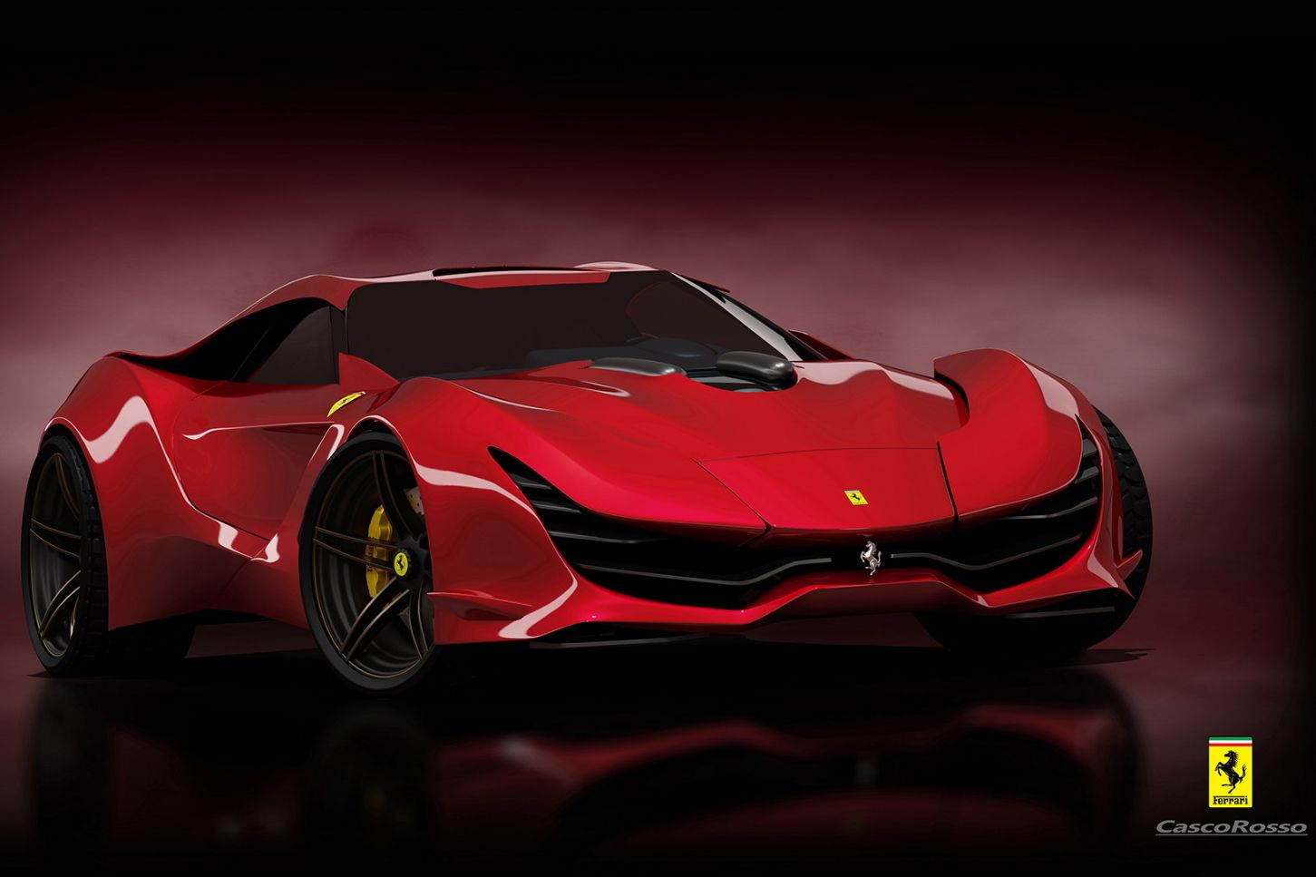 Ferrari CascoRosso Concept Is A Modern-Day Testarossa