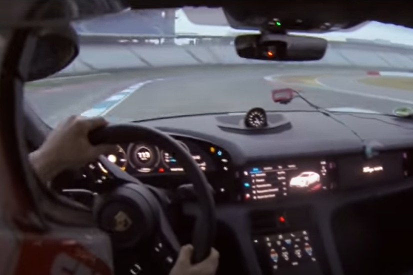 Watch The Porsche Taycan Turbo Lap Faster Than A Shelby GT500