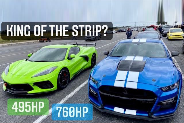 Drag Race: C8 Corvette Vs. Mustang Shelby GT500