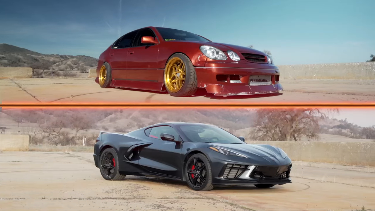 Drag Race: C8 Corvette Vs. 600-HP Lexus GS Drift Car