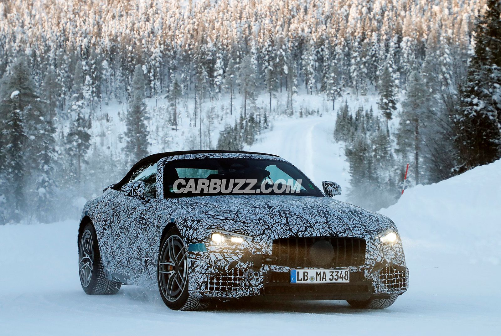 New Mercedes-AMG SL-Class Spied Having Fun In The Snow