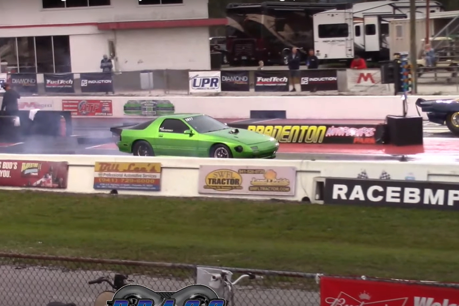 Mazda RX-7 With Turbocharged Chevy V8 Is A Drag Strip Killer