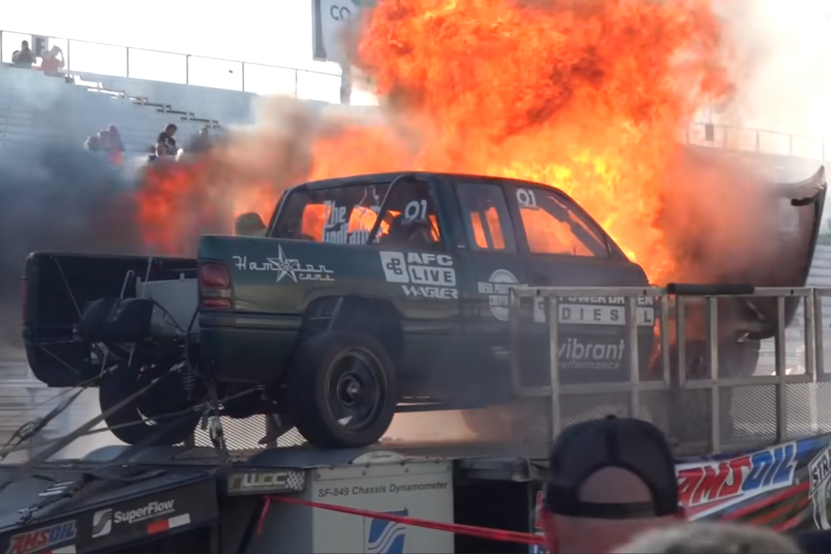 Diesel Truck Explodes Trying To Hit 3,000 HP On Dyno
