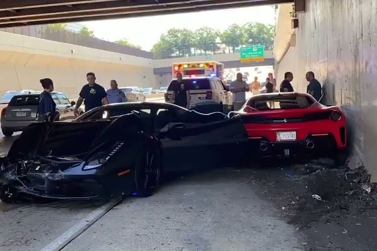 Three Ferraris Crash Into Each Other In Million-Dollar Fail