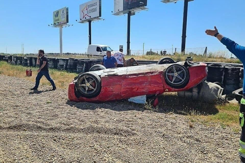 Watch A Ferrari 458 Flip Over In Scary Track Day Crash