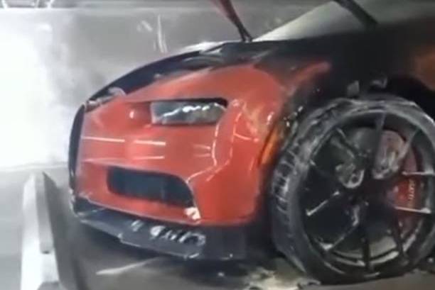 $3 Million Bugatti Chiron Set On Fire In Miami