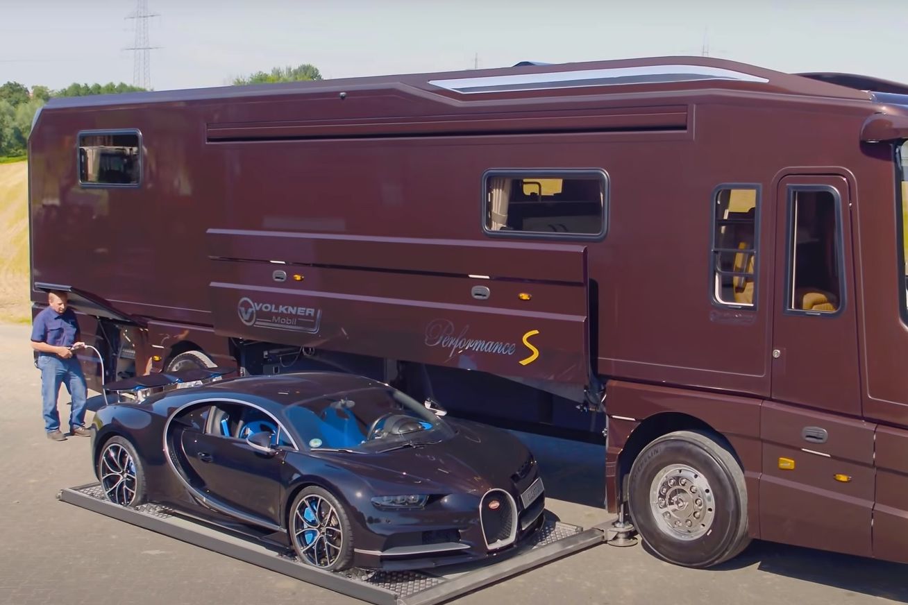 This Epic Motorhome Has Parking Space For A Bugatti Chiron