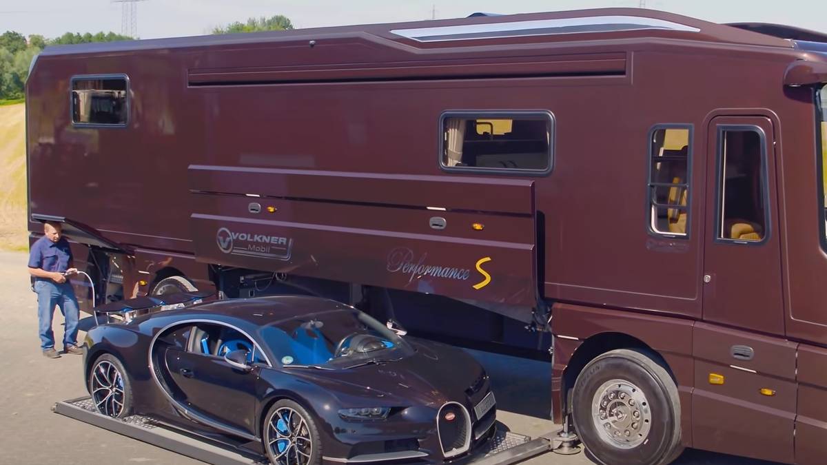 This Epic Motorhome Has Parking Space For A Bugatti Chiron