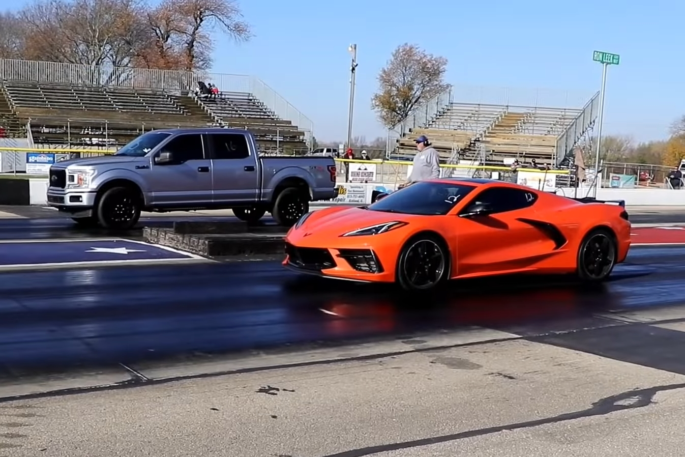 Watch A Ford F-150 Humiliate A Chevy Corvette C8 On The Drag Strip