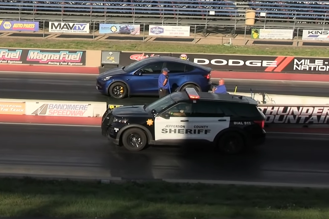 Drag Race Special: Ford Explorer Interceptor Vs. Tesla Model Y