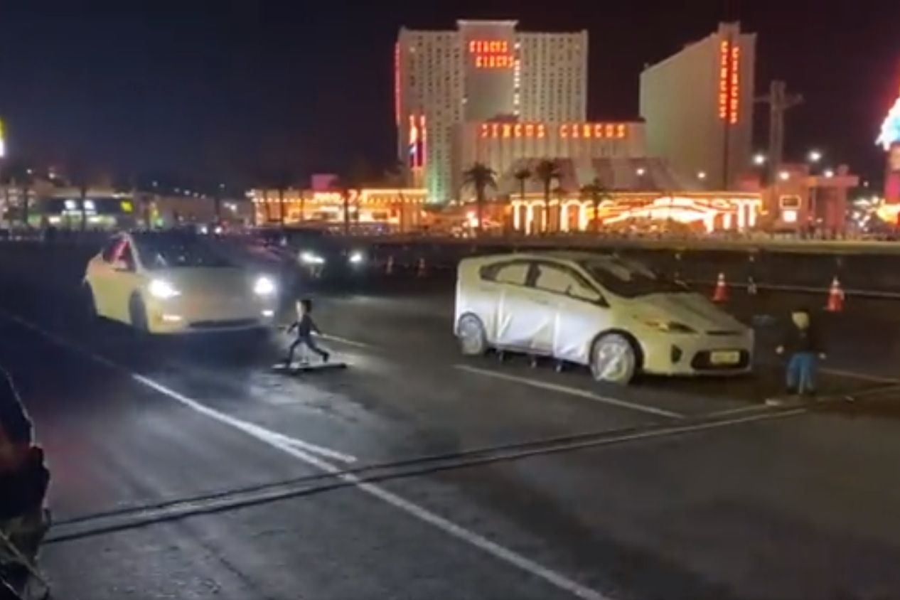 Tesla Model 3 Runs Over Kid Dummies In Weird Safety Test