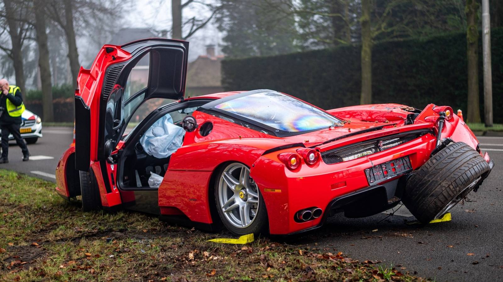 $3.5 Million Ferrari Enzo Wrecked In Massive Crash